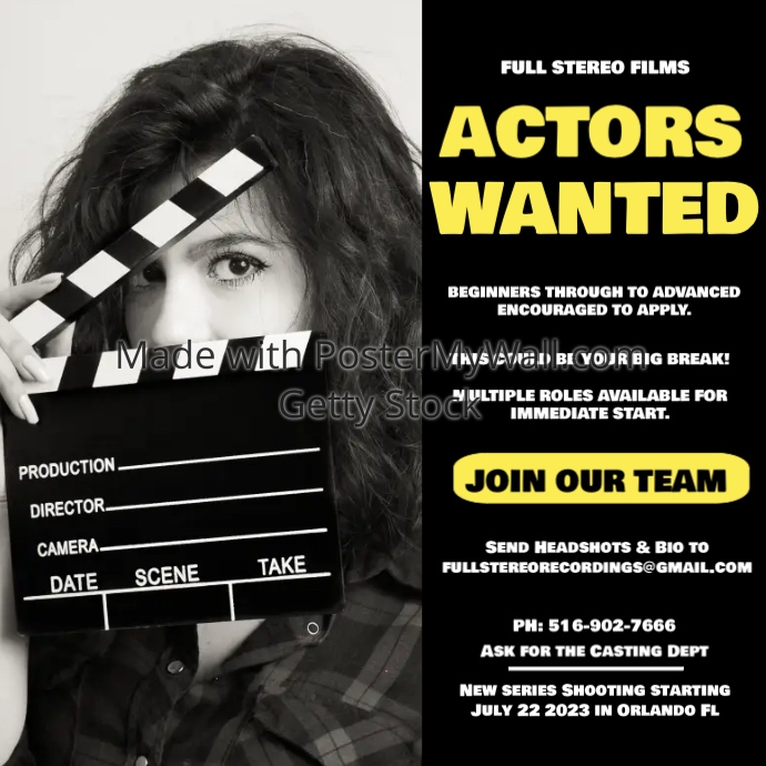 Actors Wanted Poster | PosterMyWall