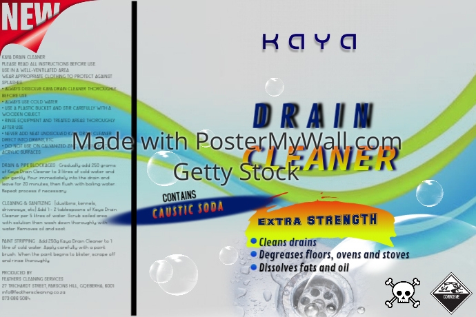 Kaya Drain Cleaner Front | PosterMyWall