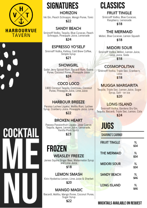 COCKTAIL MENU MARCH 2024 | PosterMyWall