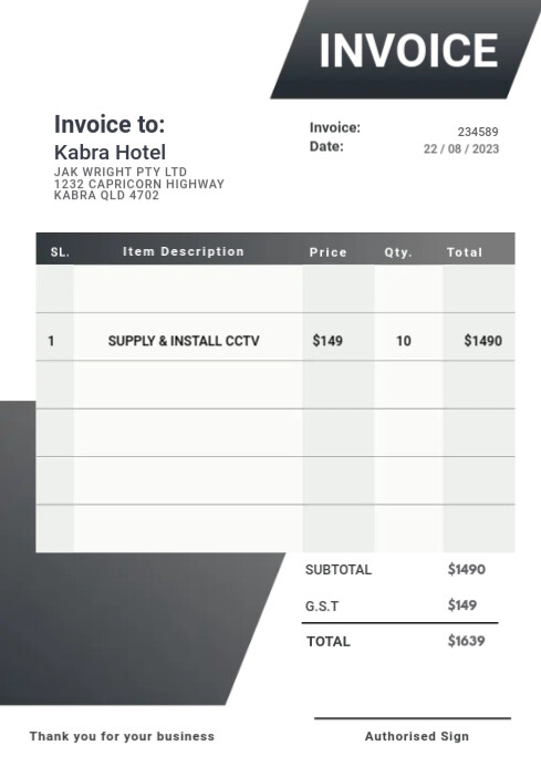 Black and White Sales Invoice | PosterMyWall