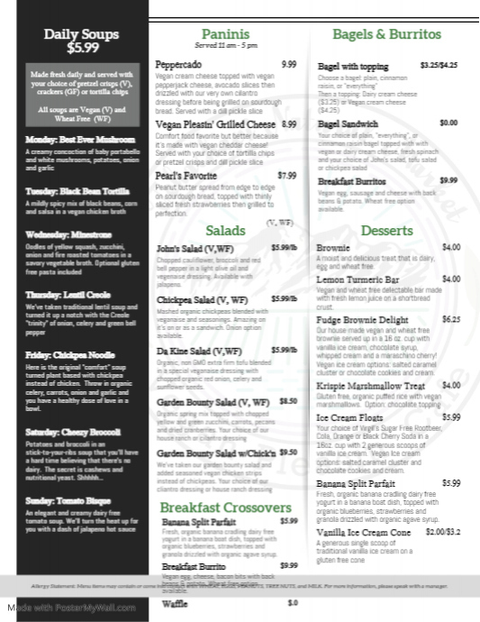 Meg's Menu Pg 2 | PosterMyWall