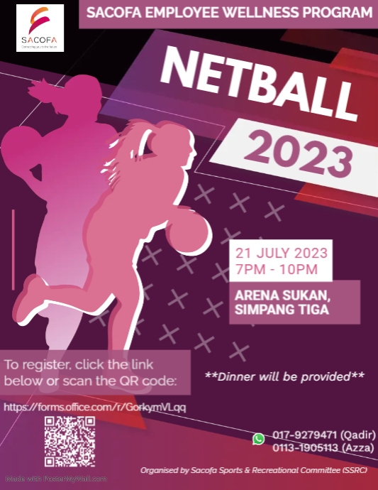 Pink Netball Game Day Flyer | PosterMyWall