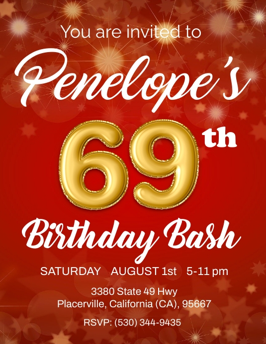 69th bday Template | PosterMyWall