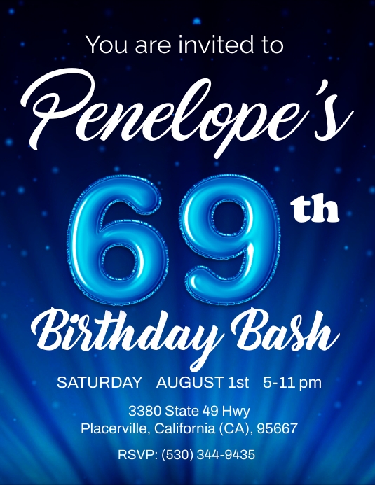 69th birthday Template | PosterMyWall