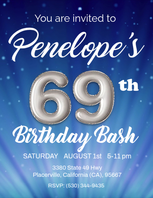 69th birthday Template | PosterMyWall