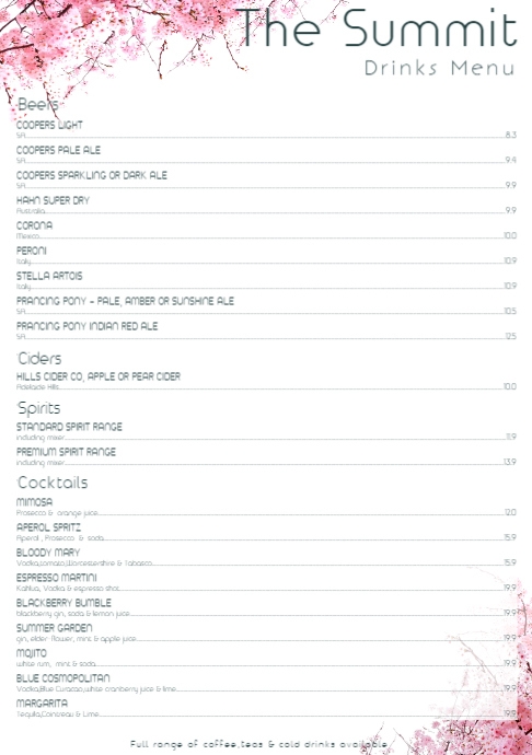 A5 Drinks Menu | PosterMyWall