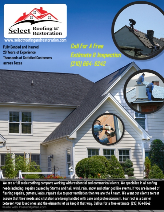 Copy of Roofing Construction Advertisement Flyer | PosterMyWall