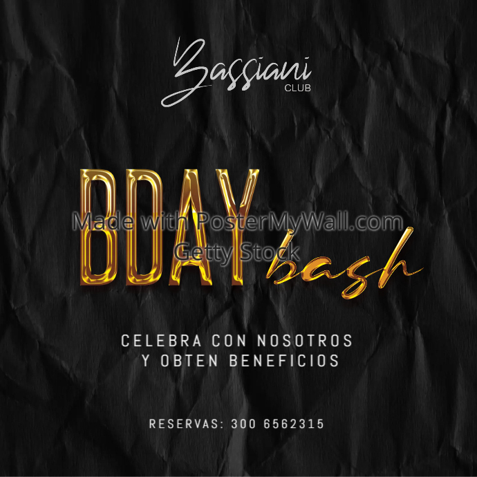 Bday bash night party social media ad | PosterMyWall
