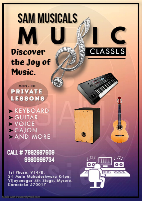 SAM MUSICALS POSTER 4 | PosterMyWall