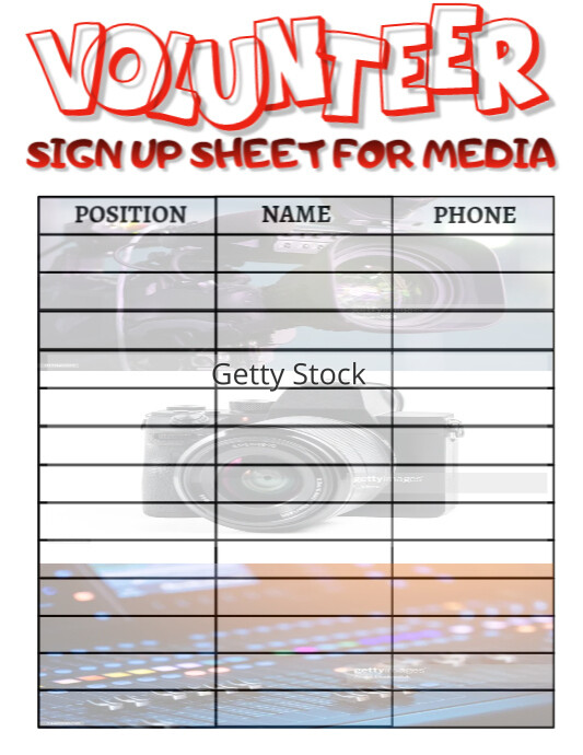 Volunteers Sign up Sheet Template | PosterMyWall