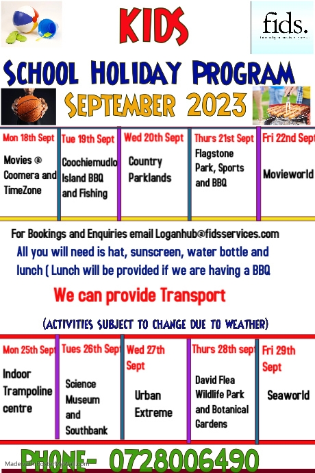 School holiday program April | PosterMyWall