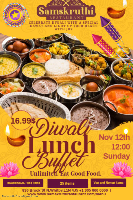 Diwali Buffet Service Poster Template (2) | PosterMyWall