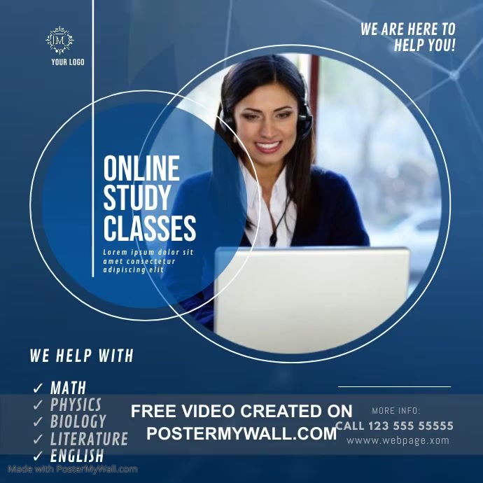 Copy of Online Study Tutor Classes video ad | PosterMyWall