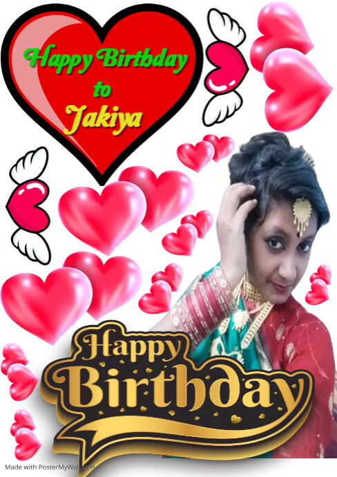 Birth day of jakia | PosterMyWall