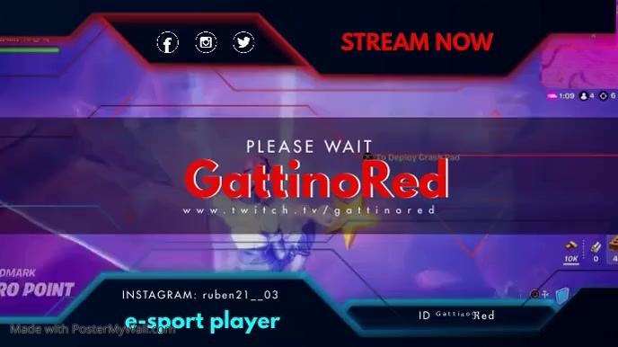 Copia di Game Stream Starting Soon Twitch Profile Bann | PosterMyWall