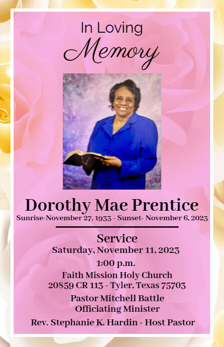 Yellow floral Funeral Program Template | PosterMyWall