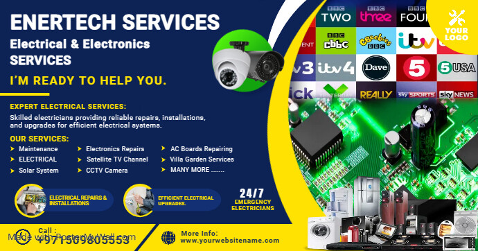Electrical Service Facebook Shared Post Desig | PosterMyWall