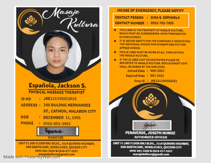 Copy of Front and Back ID Template | PosterMyWall