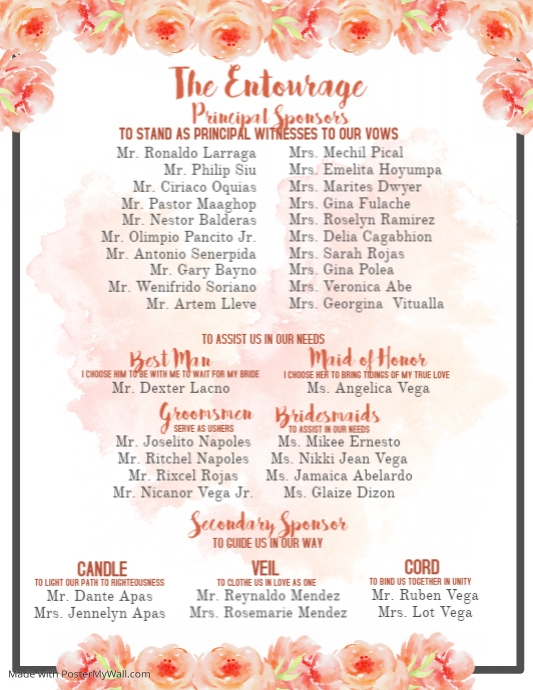 Copy of Copy of Bridal Entourage | PosterMyWall