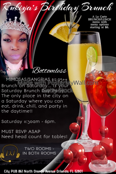 Copy of Bottomless Mimosas Sunday Brunch Flyer | PosterMyWall