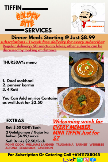 Copy of Online Tiffin Food Service Promo Template (1) | PosterMyWall