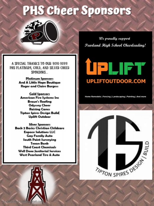 PHS Cheer Sponsors Page 2 | PosterMyWall