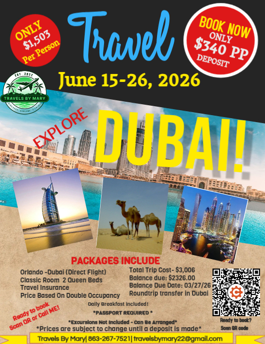 Dubai Travel Flyer Template | PosterMyWall
