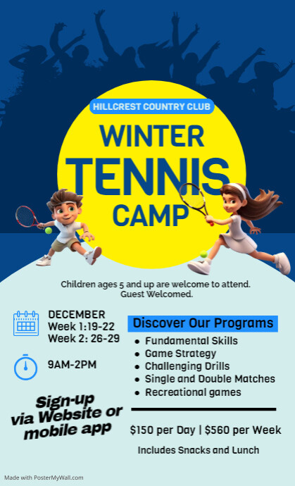Tennis Classes Flyer (1) | PosterMyWall