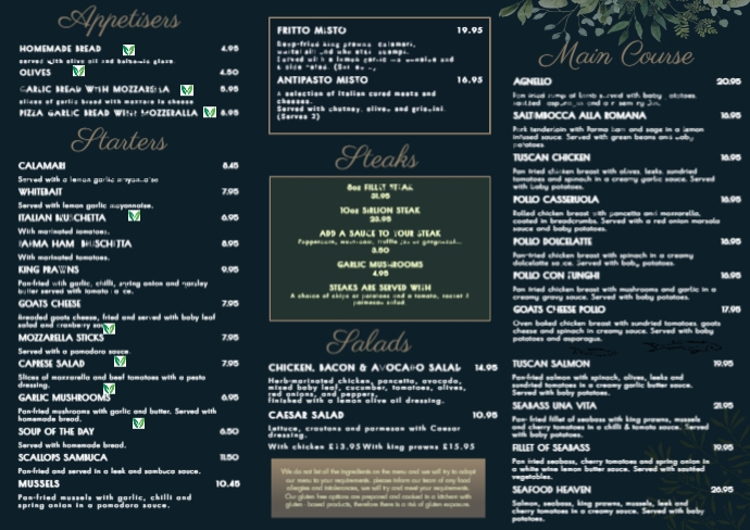UNA MENU FRONT | PosterMyWall