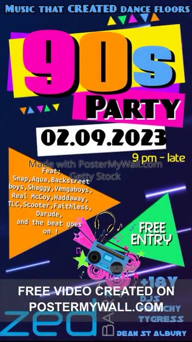 90s Party Oldschool Retro Event 90er ad 901 | PosterMyWall