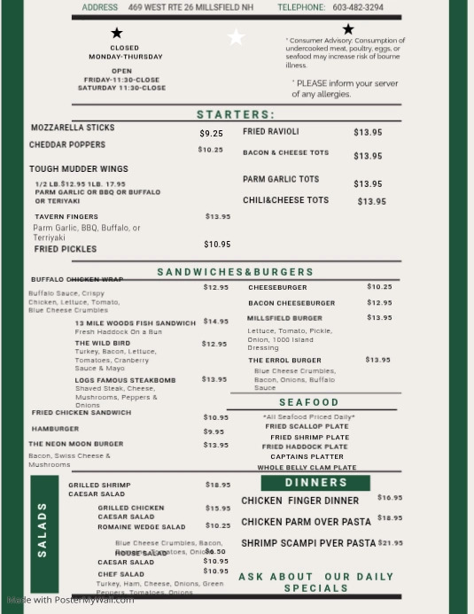 Simple Food Menu - Resto & Lounge Template | PosterMyWall