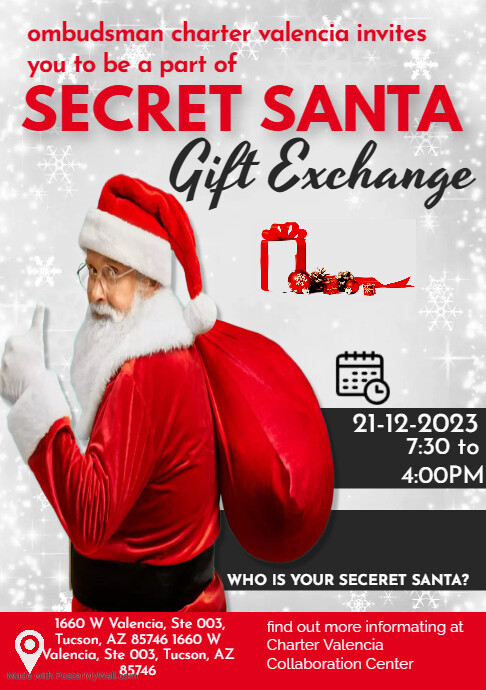 secret sant, santa party,event (1) | PosterMyWall