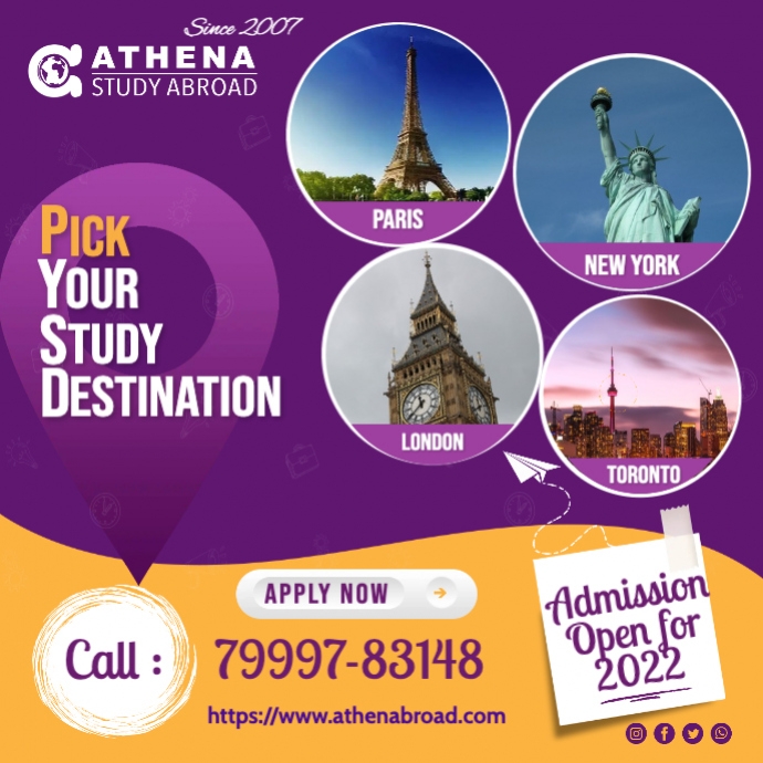Pick Your Destination - Athena Study Abroad | PosterMyWall