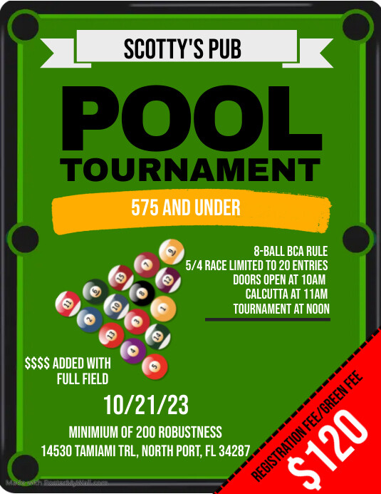 Pool Tournament Flyer | PosterMyWall