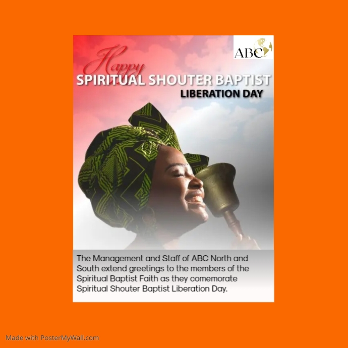 Happy Spiritual Shouter Baptist Liberation Day | PosterMyWall