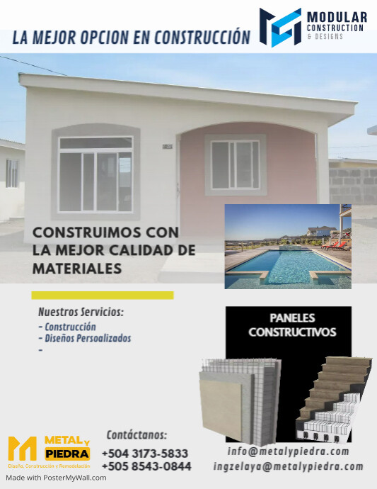 Pool Construction Company Flyer | PosterMyWall