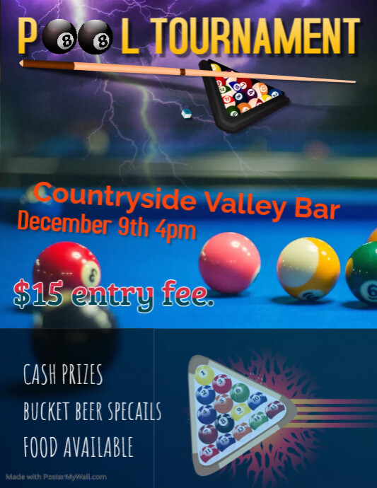 pool league tournament flyer | PosterMyWall