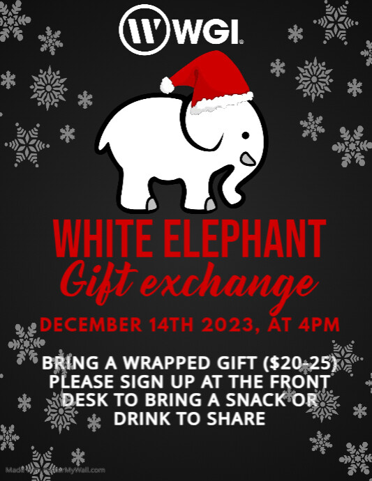 White Elephant and Decoration Contest Flyer | PosterMyWall