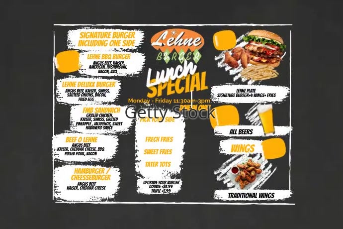 NFL Special Menu (1) | PosterMyWall