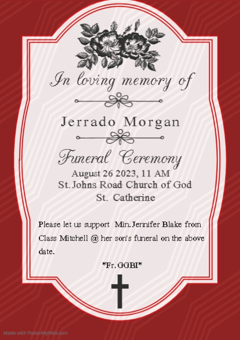 funeral card template a4 | PosterMyWall