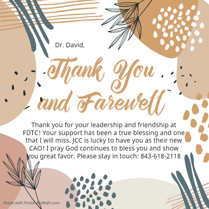 Thanks and farewell good bye | PosterMyWall