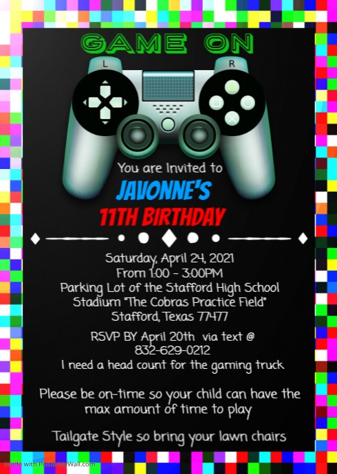 Copy of Game on party invitation | PosterMyWall