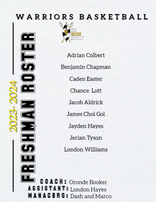 Basketball Roster | PosterMyWall