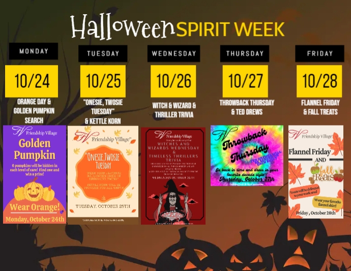 2022 Halloween Spirit week Flyer Template | PosterMyWall