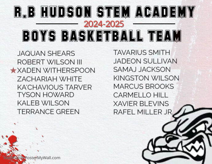 Basketball Roster | PosterMyWall