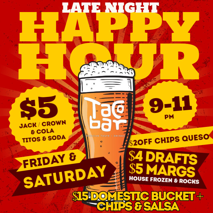 HAPPY HOUR BANNER | PosterMyWall