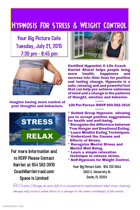 Hypnosis Class Tuesday Evening, July 21st | PosterMyWall