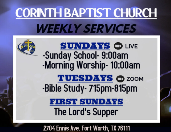 Weekly church services Poster | PosterMyWall