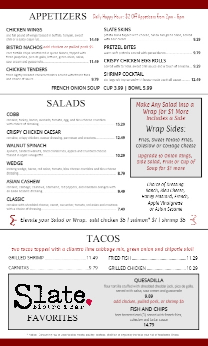 Copy of Slate Menu 12.2021 pg 1 | PosterMyWall