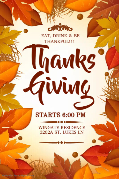 thanksgiving, happy thanksgiving | PosterMyWall